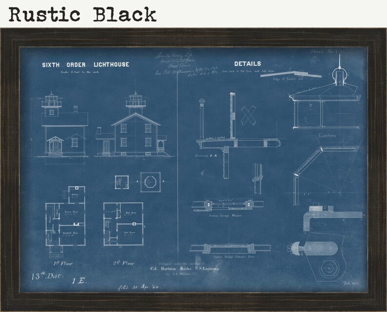 EDIZ HOOK LIGHTHOUSE Port Angeles Washington Blueprint - Etsy