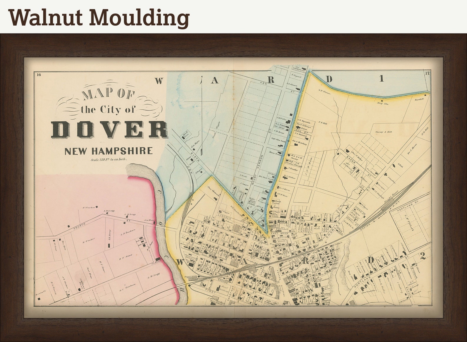 City of DOVER New Hampshire 1871 Map Replica or GENUINE | Etsy