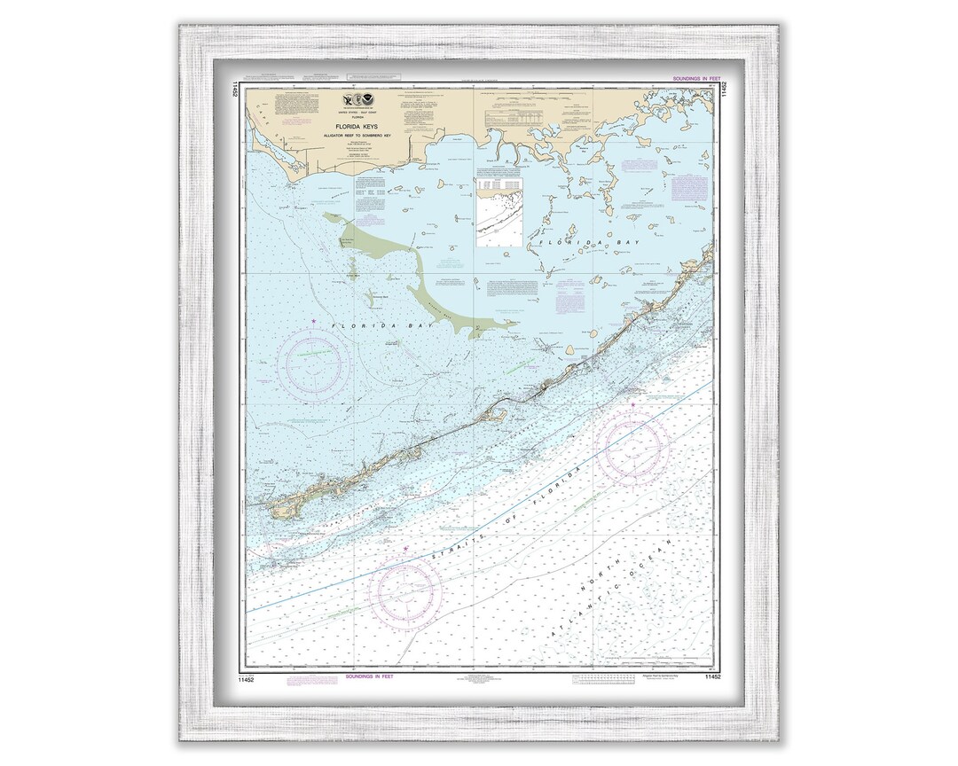 PLANTATION KEY to MARATHON, Florida - 2014 Nautical Chart - Etsy