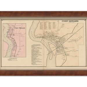 Village of FORT EDWARD, New York 1866 Map - Etsy
