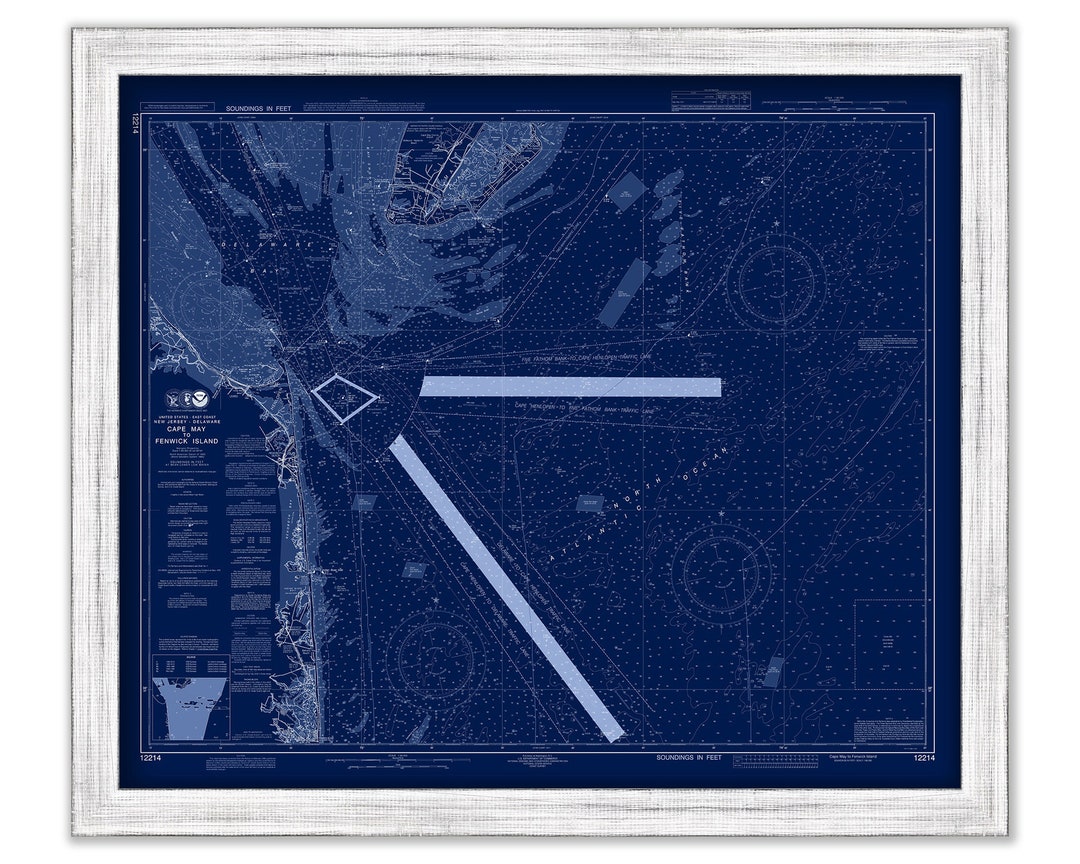 REHOBOTH BEACH, Delaware and Cape May, New Jersey - 2018 Nautical Chart ...