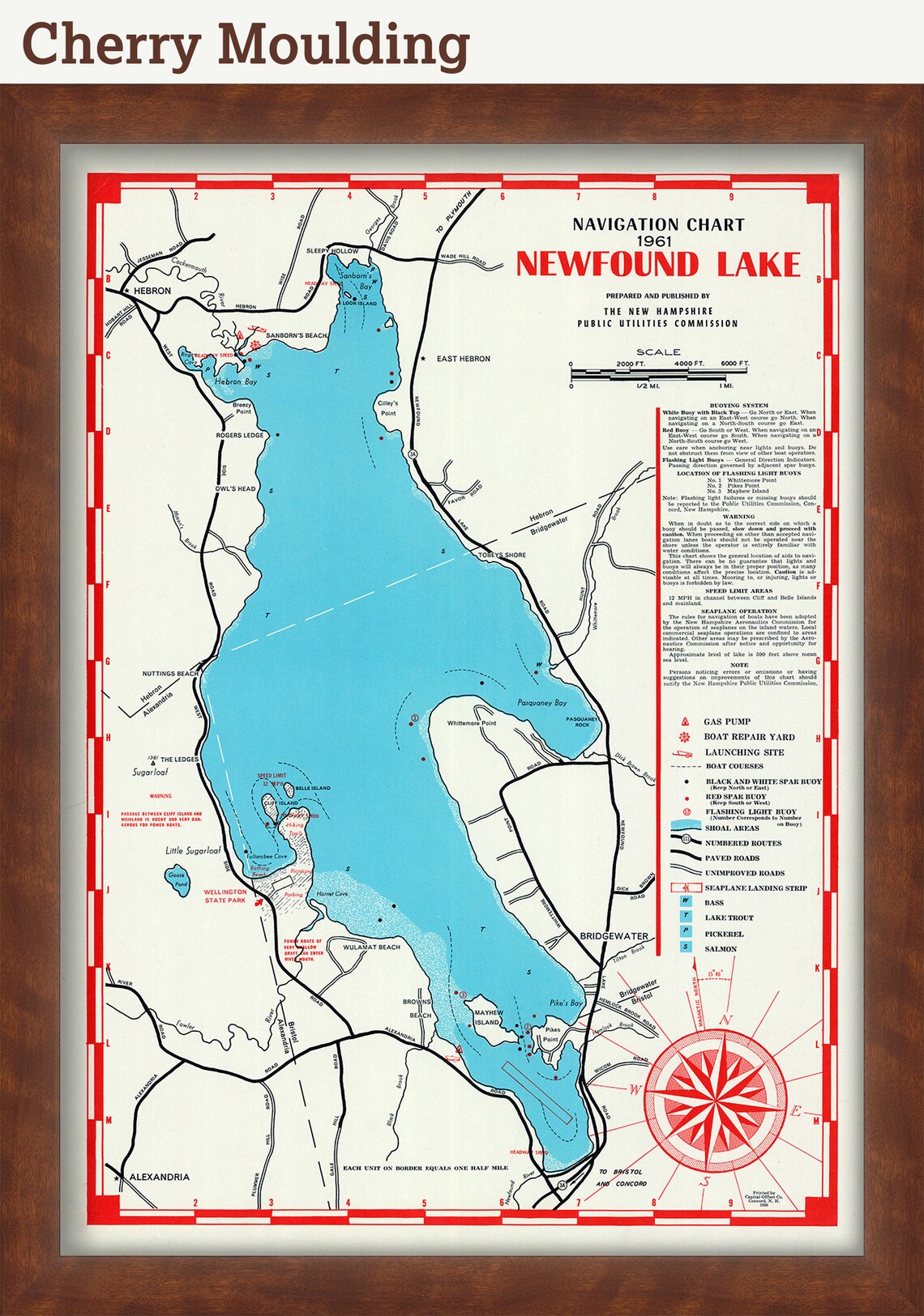 NEWFOUND LAKE, New Hampshire 1961 Nautical Chart - Etsy
