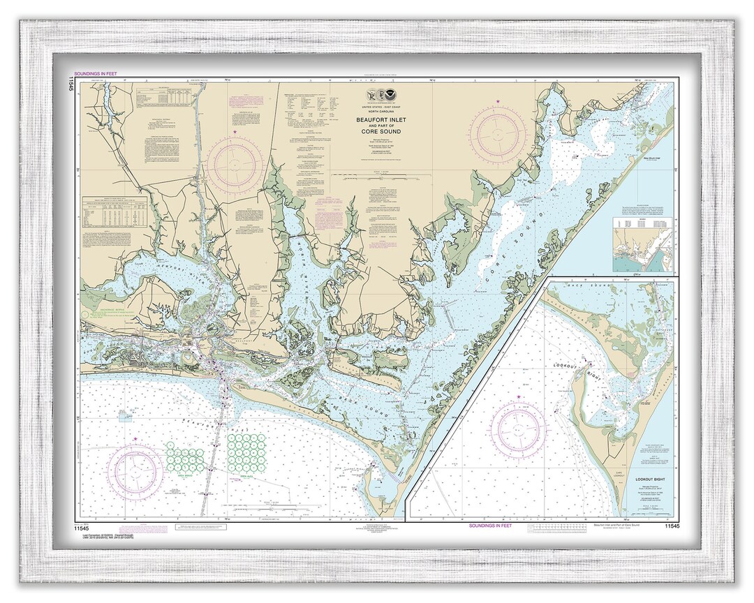 BEAUFORT INLET, North Carolina - 2015 Nautical Chart - Etsy