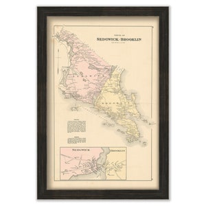 SEDGWICK and BROOKLIN, Maine 1881 Map, Replica or Genuine Original - Etsy