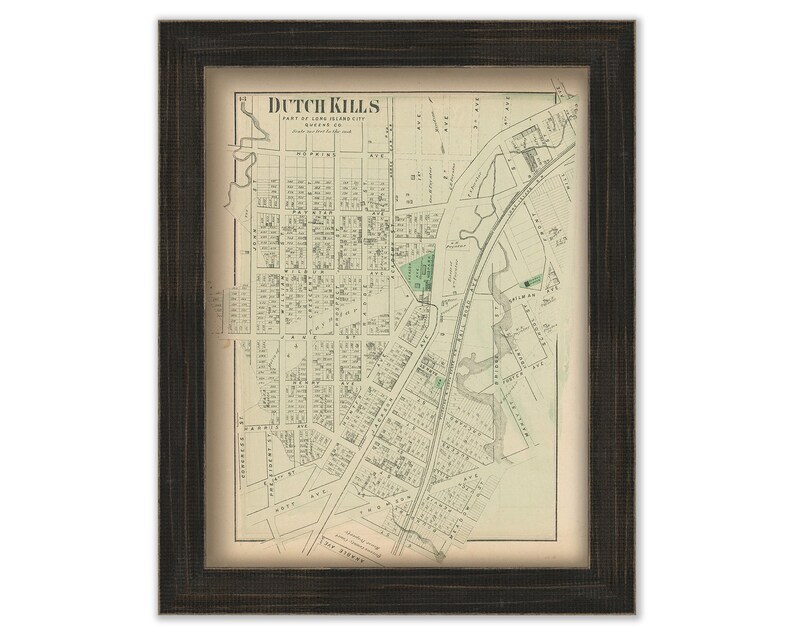 Dutch Kills, Long Island City, Queens, New York 1873 Map, Replica and ...
