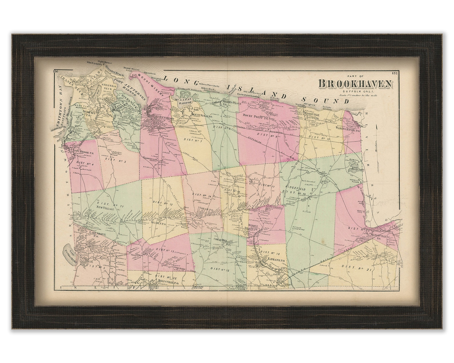 Brookhaven New York 1873 Map Replica and GENUINE ORIGINAL | Etsy