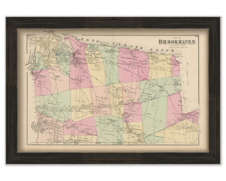 Brookhaven New York 1873 Map Replica and GENUINE ORIGINAL | Etsy