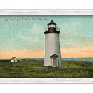 CAPE POGE LIGHTHOUSE, Martha's Vineyard, Massachusetts - 1920s Print - Etsy