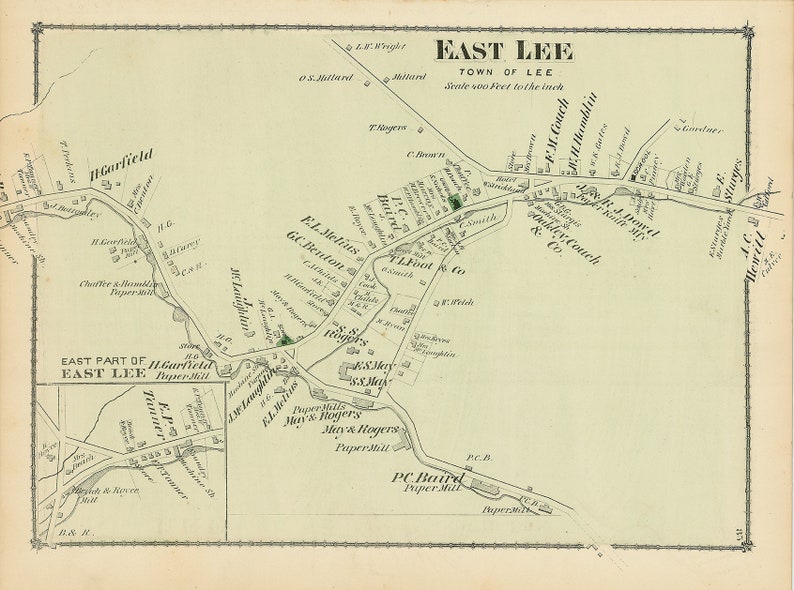 East Lee Town of Lee Massachusetts 1876 - Etsy