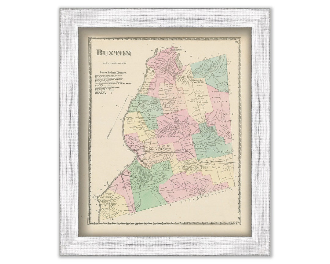Town of BUXTON, Maine 1872 Map - Etsy