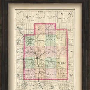 LAPEER COUNTY, Michigan 1873 Map - Replica or Genuine Original - Etsy