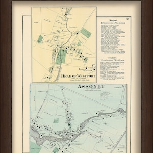 ASSONET, Massachusetts 1871 Map - Replica or GENUINE ORIGINAL - Etsy
