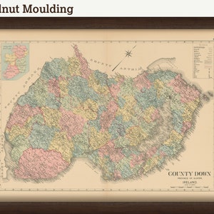 COUNTY DOWN, Ireland 1901 Map - Replica or GENUINE Original - Etsy
