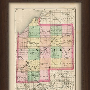 TUSCOLA COUNTY, Michigan 1873 Map - Replica or Genuine Original - Etsy