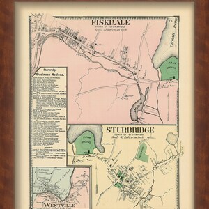 Village of STURBRIDGE, Massachusetts 1870 Map - Etsy