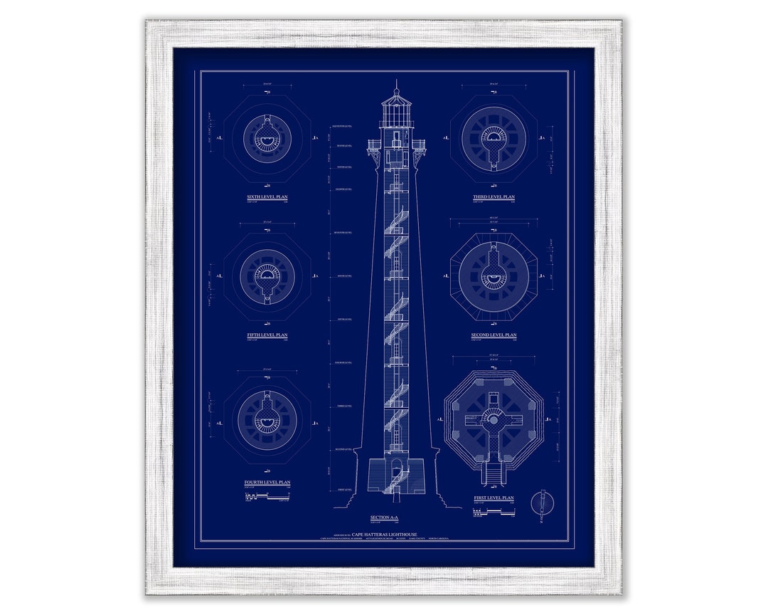 CAPE HATTERAS LIGHTHOUSE, Outer Banks, North Carolina - Blueprint ...