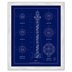 CAPE HATTERAS LIGHTHOUSE, Outer Banks, North Carolina - Blueprint Drawing and Plan of the ...