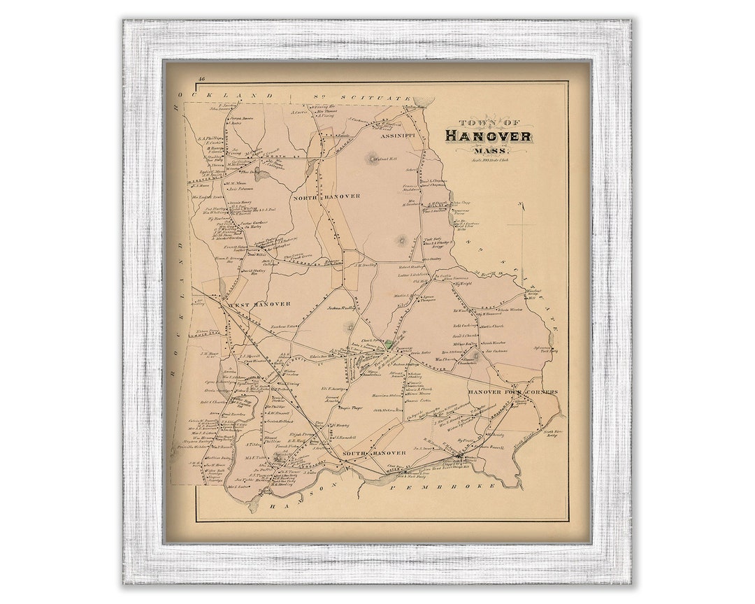 HANOVER, Massachusetts 1879 Map - Replica or Genuine ORIGINAL - Etsy