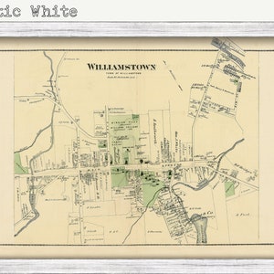Village of WILLIAMSTOWN, Massachusetts 1871 Map - Replica or Genuine ...