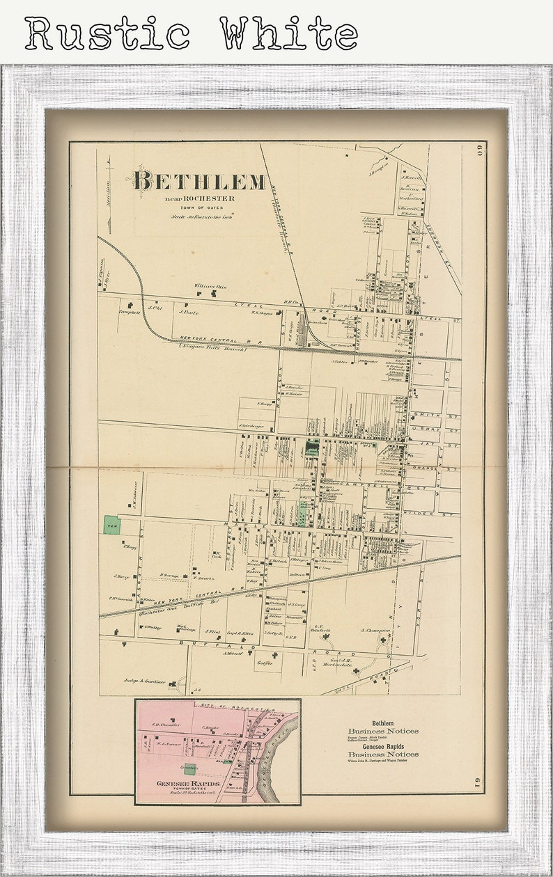 Village of BETHLEM New York 1872 Map - Etsy