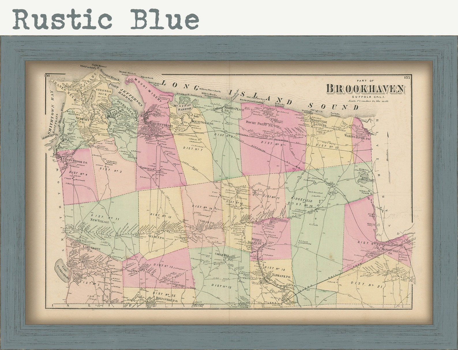 Brookhaven New York 1873 Map Replica and GENUINE ORIGINAL | Etsy