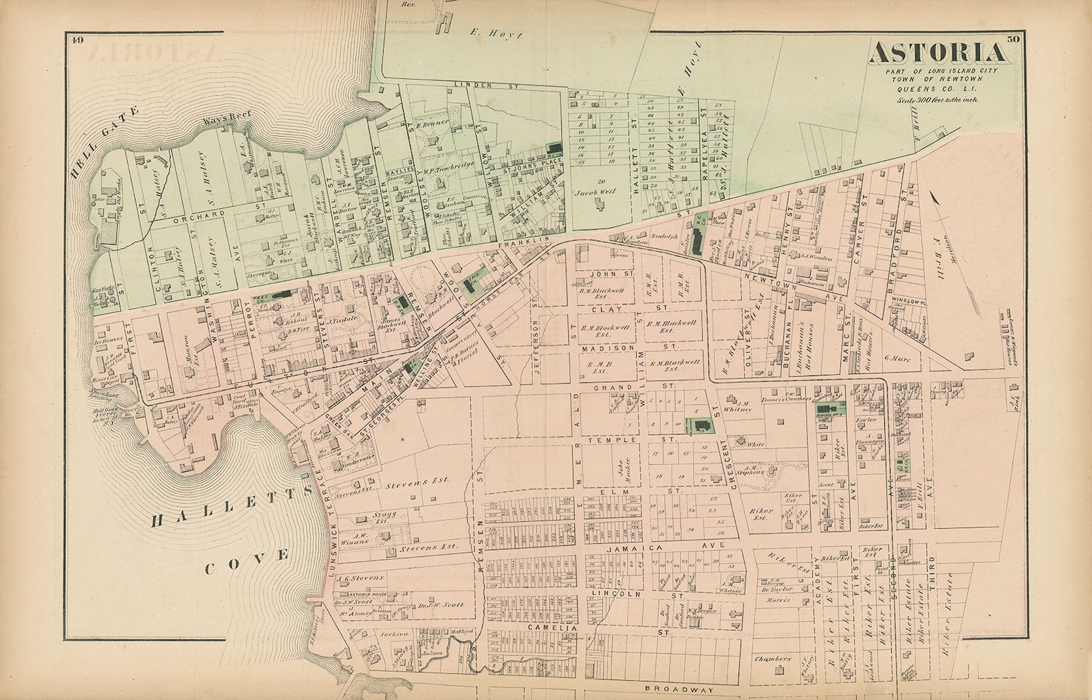 Astoria New York 1873 Map Replica - Etsy