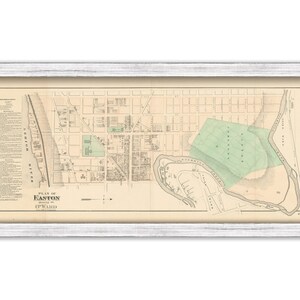 EASTON, Pennsylvania 1872 Map - Replica or Genuine Original - Etsy