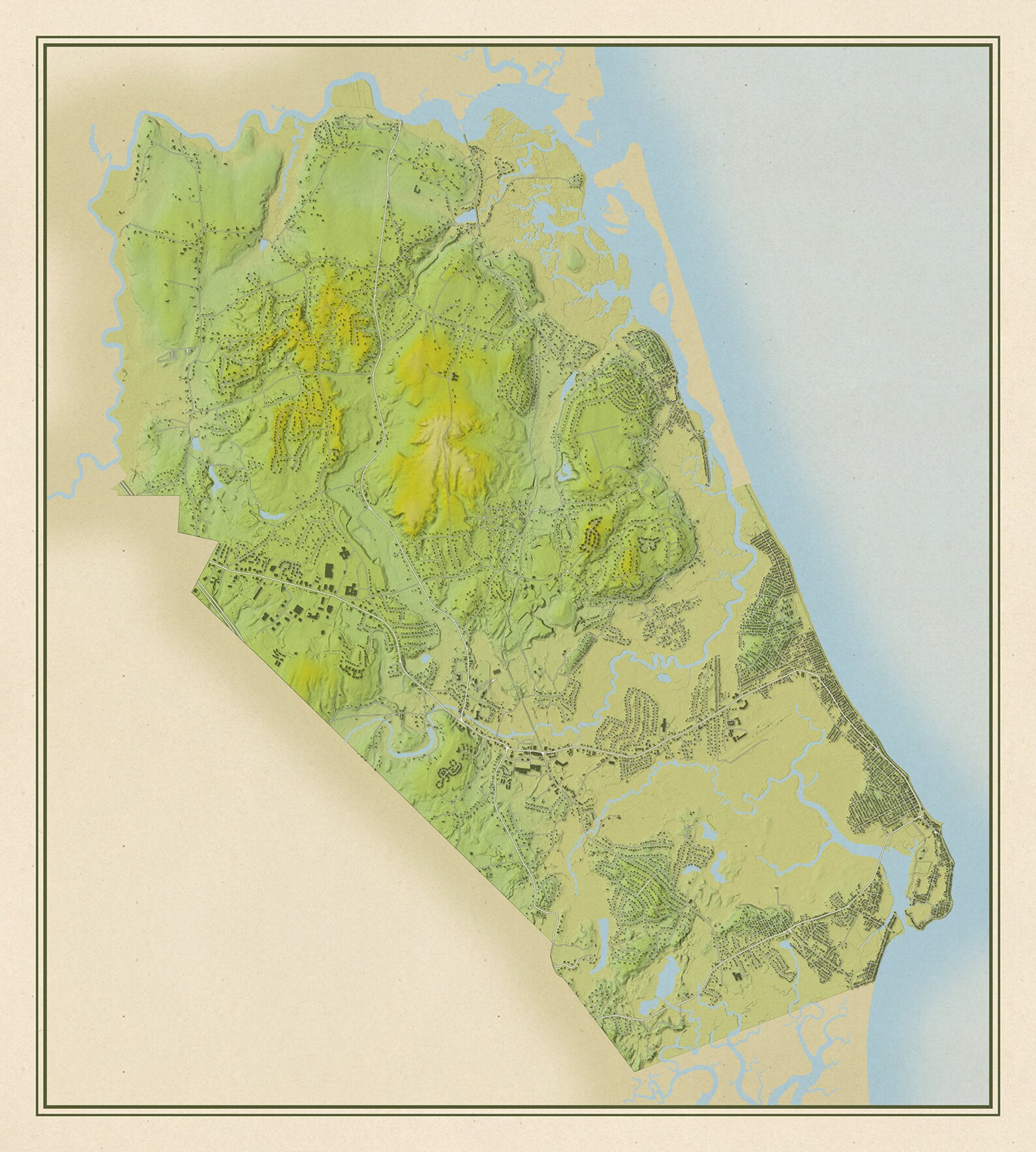 MARSHFIELD Massachusetts Modern Day Version of an Old Map - Etsy