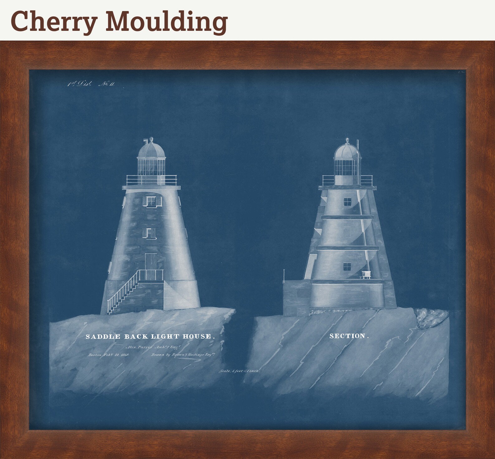 SADDLEBACK LIGHTHOUSE, Maine - Blueprint Drawing and Plan of the ...