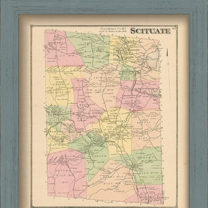 SCITUATE, Rhode Island 1870 Map - Etsy