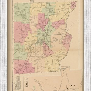 Town of ROCHESTER, New Hampshire 1871 Map, Replica or GENUINE ORIGINAL ...