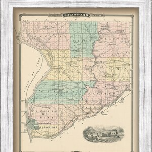 CRAWFORD COUNTY, Wisconsin 1878 Map, Replica or Genuine Original - Etsy
