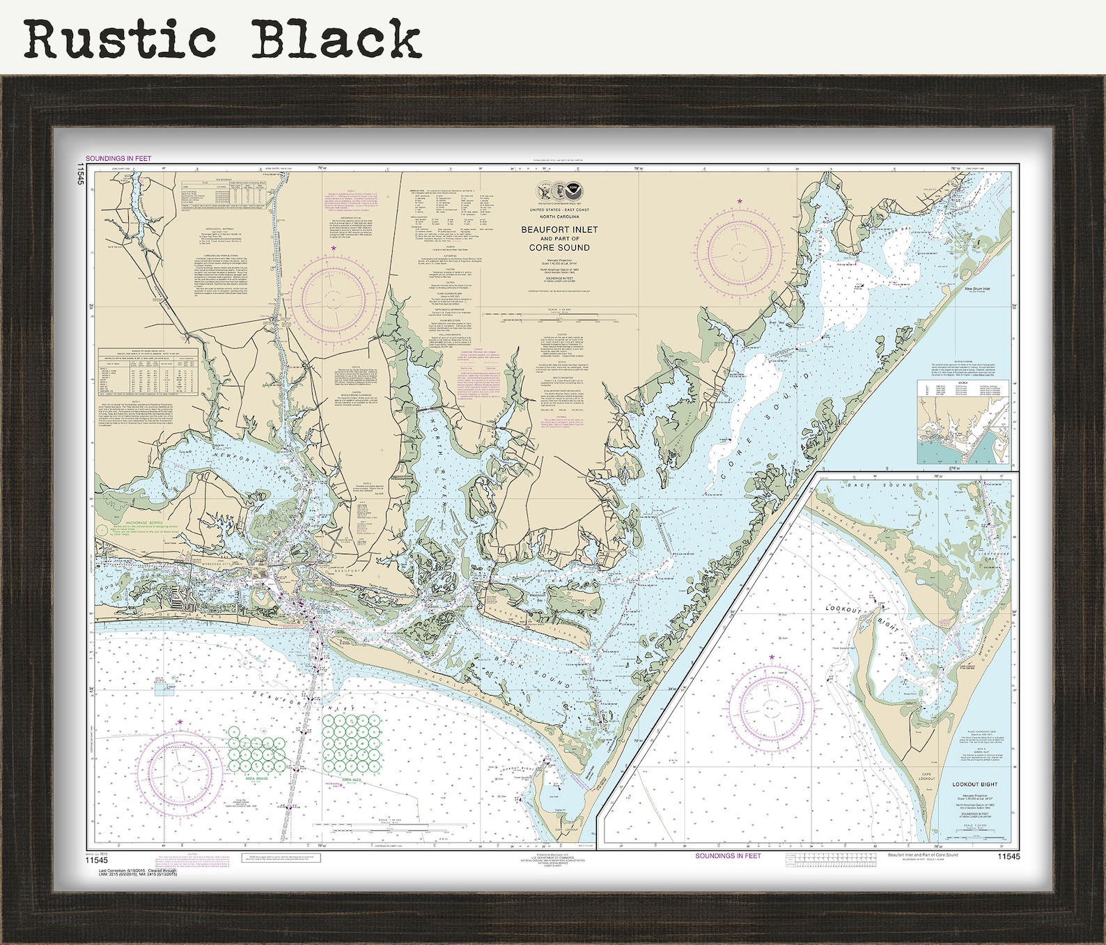 BEAUFORT INLET, North Carolina - 2015 Nautical Chart - Etsy
