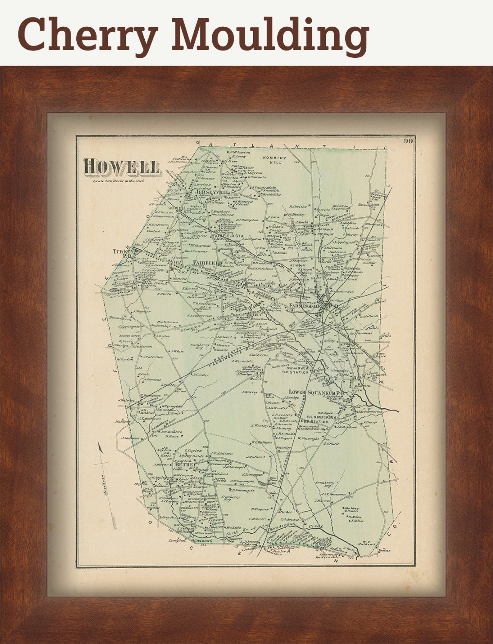 HOWELL New Jersey 1873 Map Replica or Genuine ORIGINAL - Etsy