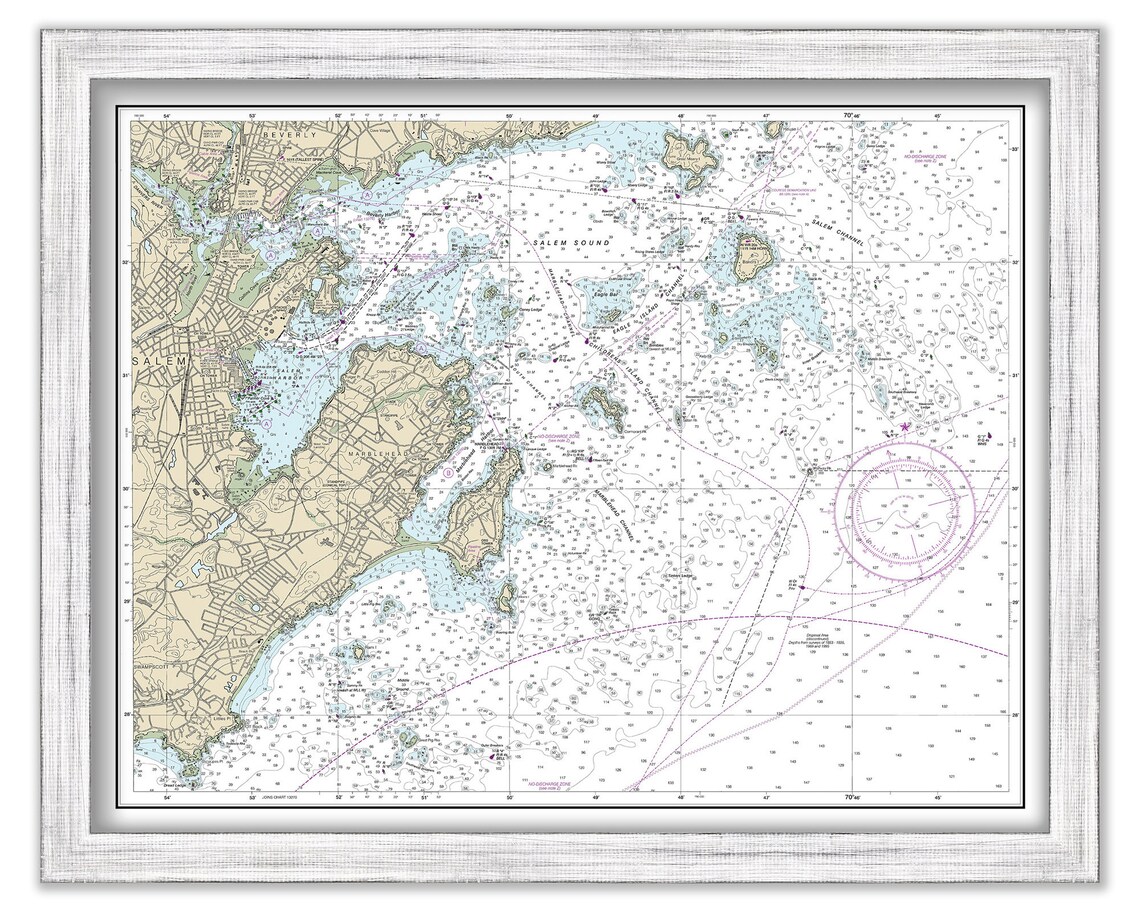 MARBLEHEAD HARBOR Massachusetts Nautical Chart 2013 | Etsy