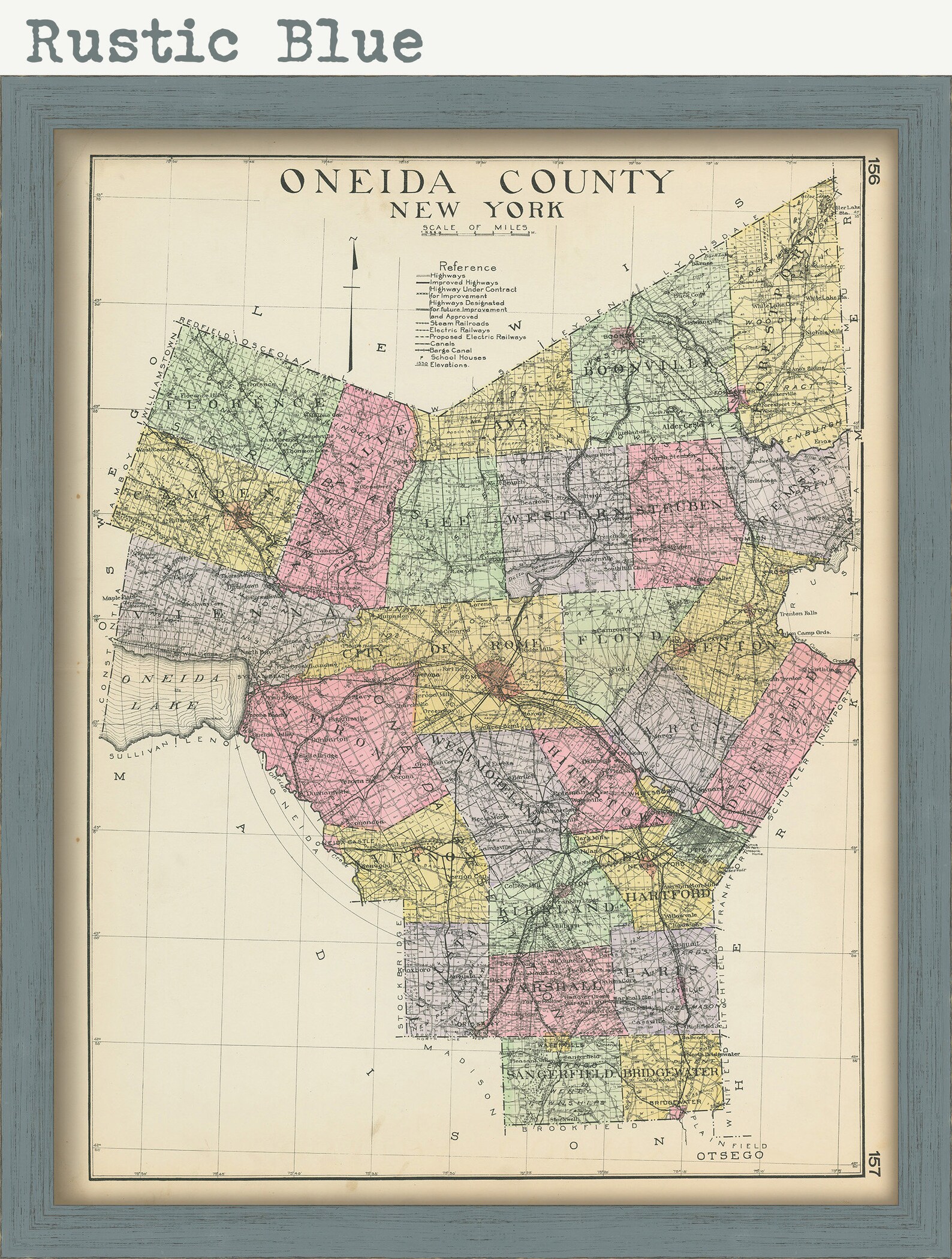 ONEIDA County New York 1912 Map Replica or GENUINE ORIGINAL | Etsy