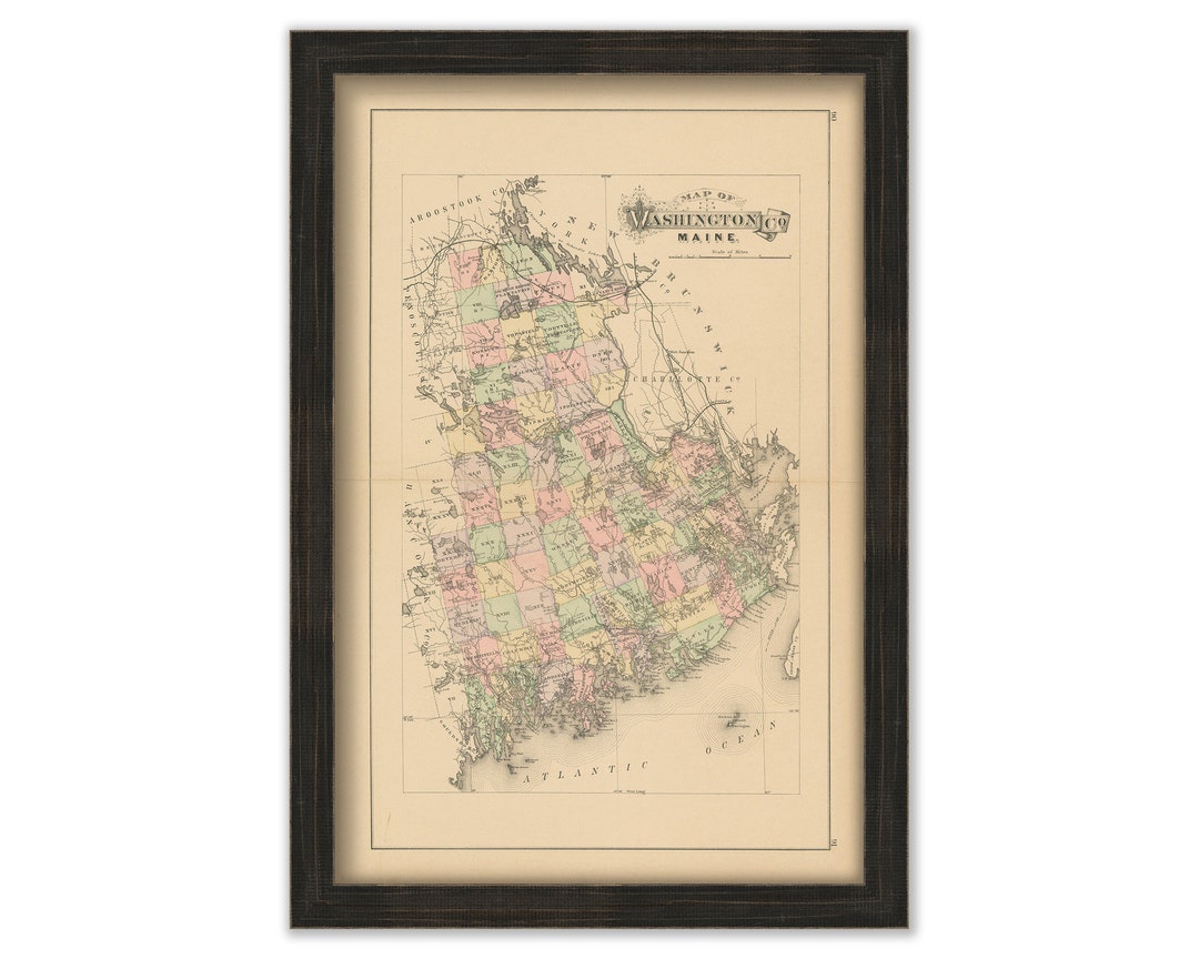 WASHINGTON County, Maine 1890 Map, Replica or GENUINE ORIGINAL - Etsy