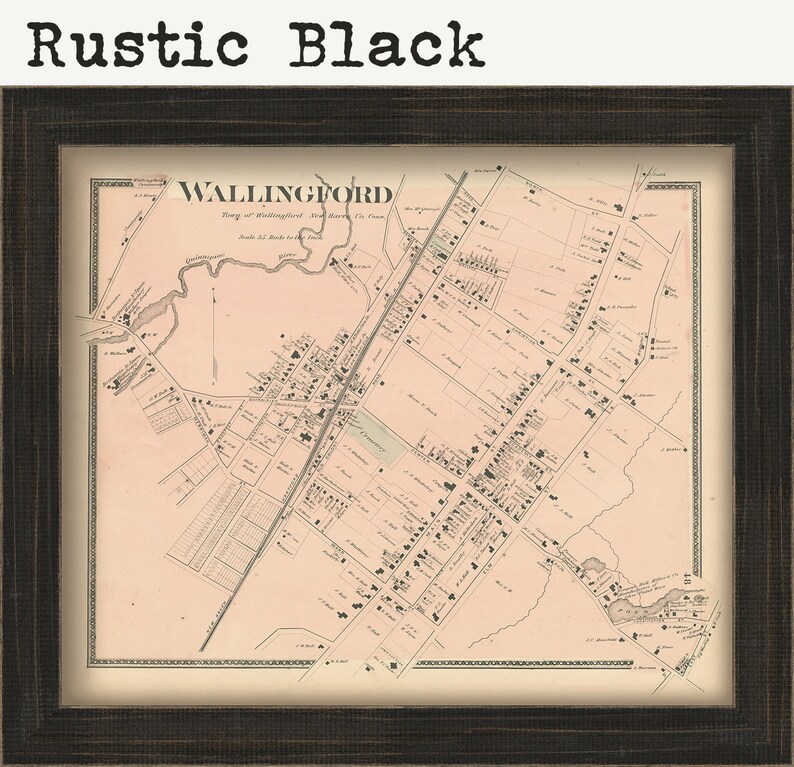 WALLINGFORD, Connecticut, 1868 Map, Replica or Genuine Original - Etsy