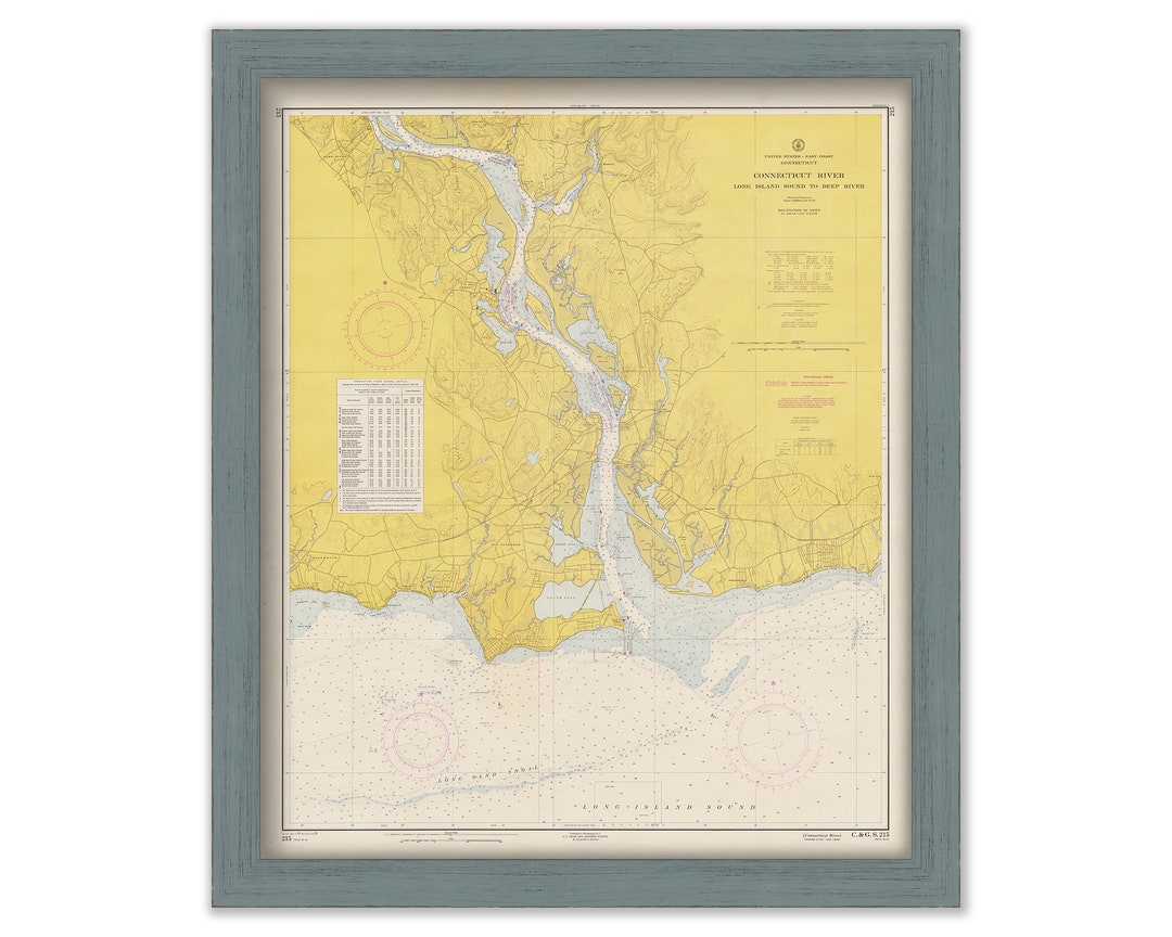CONNECTICUT RIVER - 1957 Nautical Chart - Etsy