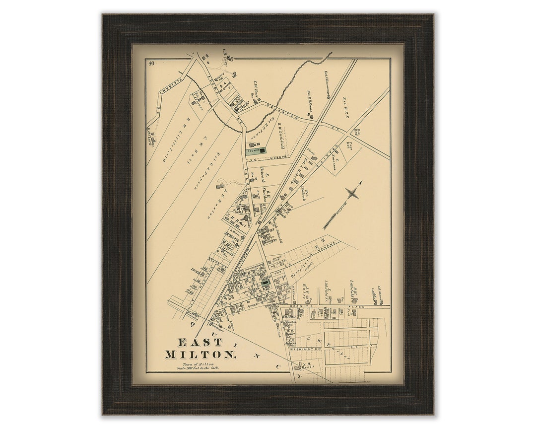 MILTON, Massachusetts 1876 Map - Replica or GENUINE ORIGINAL - Etsy