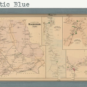 Town of HANOVER and VILLAGES, Massachusetts 1879 Map - Replica or ...