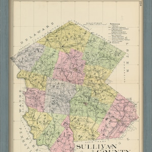 SULLIVAN County, New York 1912 Map, Replica or GENUINE ORIGINAL - Etsy
