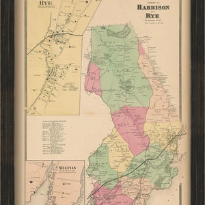 Towns of HARRISON and RYE, New York 1868 Map - Etsy