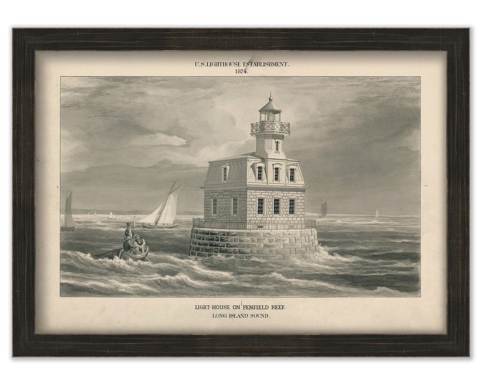 PENFIELD REEF LIGHTHOUSE, Fairfield County, Connecticut Drawing of the ...
