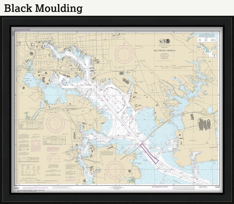 BALTIMORE HARBOR Maryland 2018 Nautical Chart - Etsy