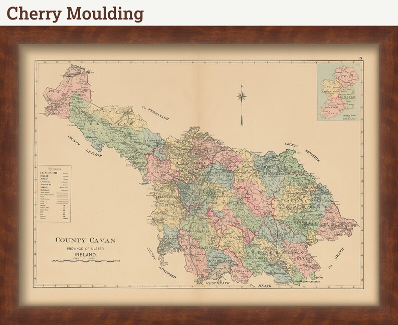 COUNTY CAVAN, Ireland 1901 Map - Replica or GENUINE Original - Etsy