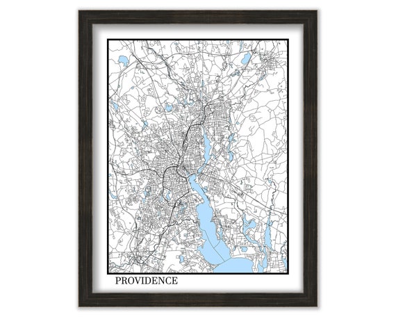 PROVIDENCE Rhode Island Contemporary Map Poster | Etsy