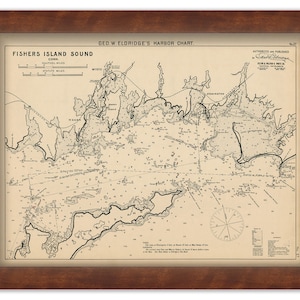 FISHERS ISLAND SOUND, Long Island, New York - Nautical Chart by George ...