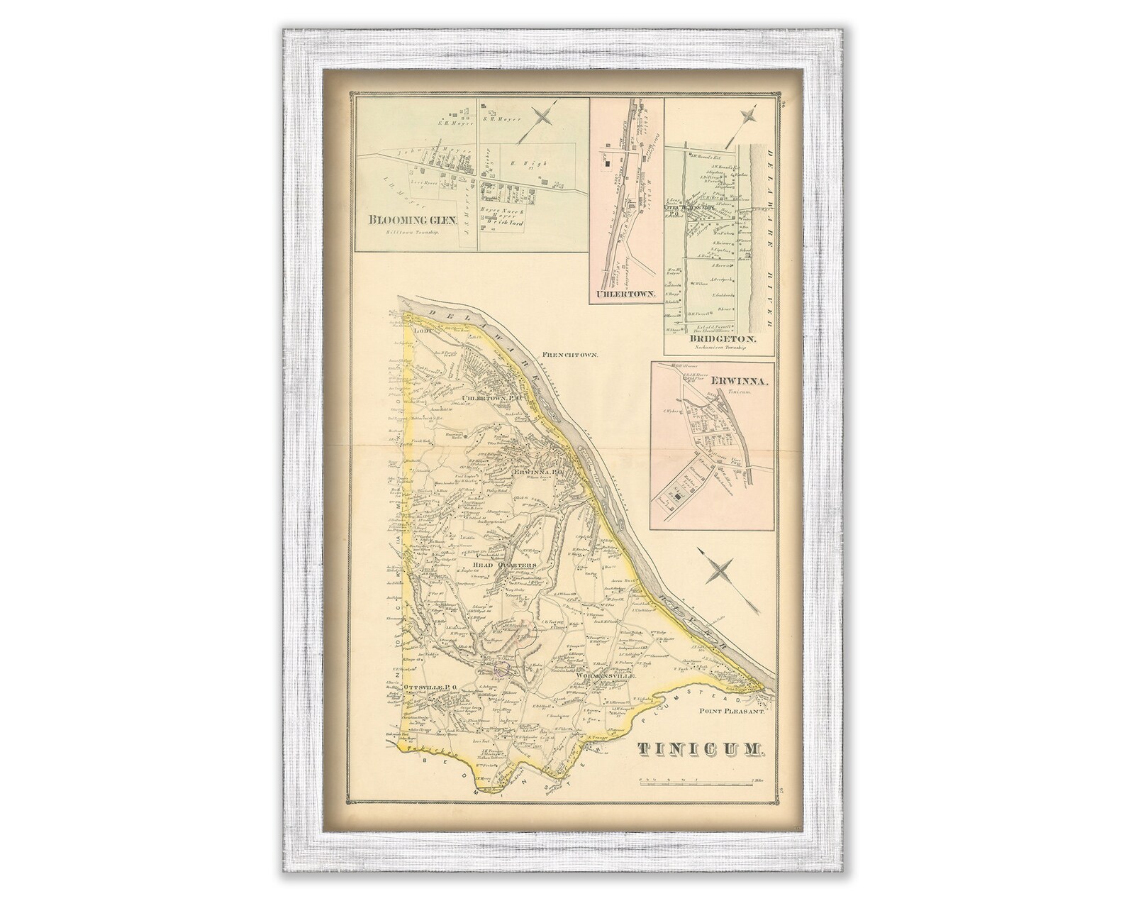 TINICUM Pennsylvania 1876 Map | Etsy