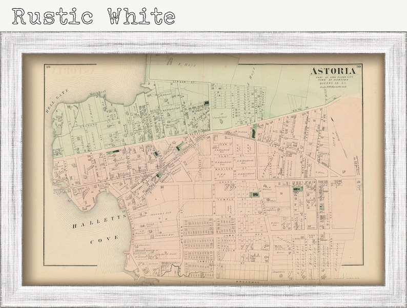 Astoria New York 1873 Map Replica - Etsy